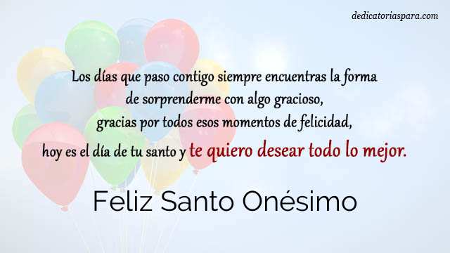 Feliz Santo Onésimo: mensajes y frases para celebrar